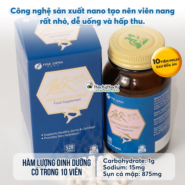 Viên uống sụn vi cá mập Nhật Bản Fine Japan 520 Viên