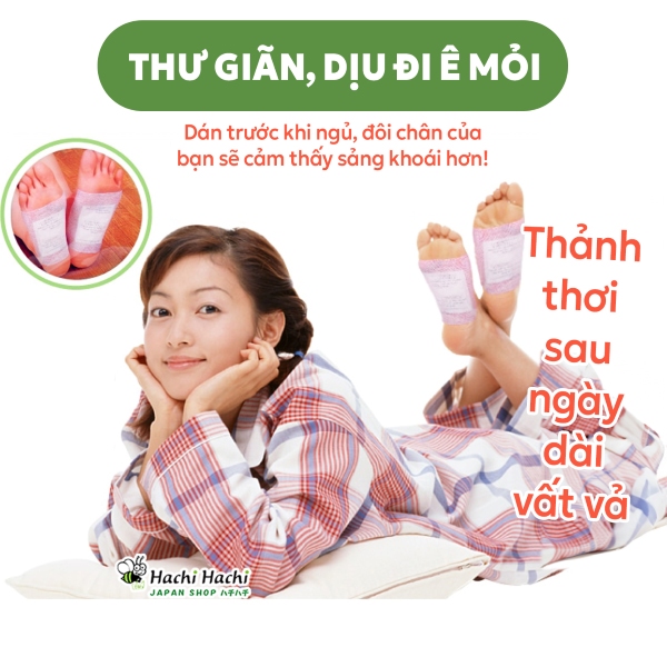 Miếng dán chân thư giãn giảm mỏi mệt Kokubo Ngải cứu 2 miếng